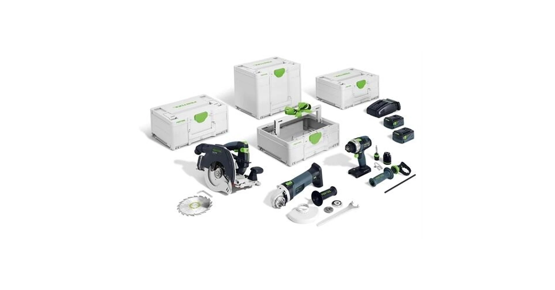 Festool Akkus kombikészlet a faipar számára, HKC55/TPC18/AGC18/TB 137 ...