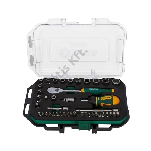 SATA hatlapú dugókulcs és bitkészlet racsnival 1/4 120XP 49 részes ...